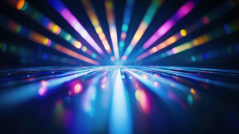 Shiny Surface Reflects Vibrant Disco Lights. Multicolored Beams Radiate ...