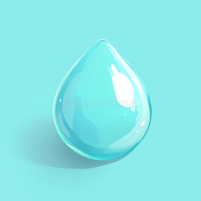 Shiny Teal Water Drop, Liquid Gel, Abstract Background Stock ...