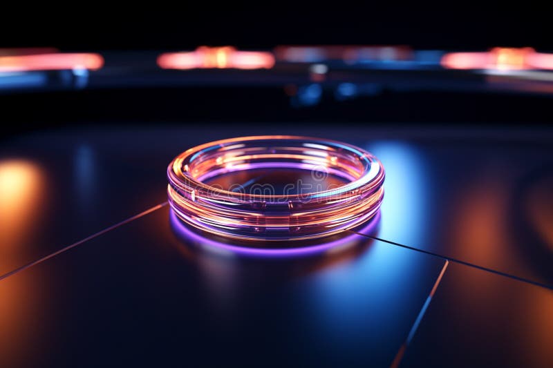 Glowing Ring in Darkness, in the Style of Colorful Biomorphic Forms ...