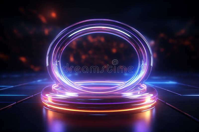 Shiny Technical Texture with Glowing Ring, Background Image with ...