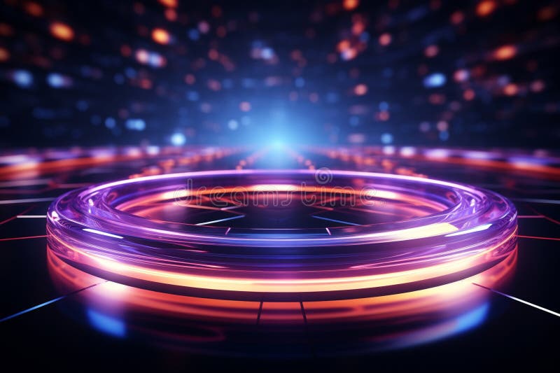 Glowing Ring in Darkness, in the Style of Colorful Biomorphic Forms ...