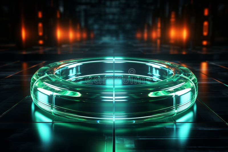 Glowing Ring in Darkness, in the Style of Colorful Biomorphic Forms ...