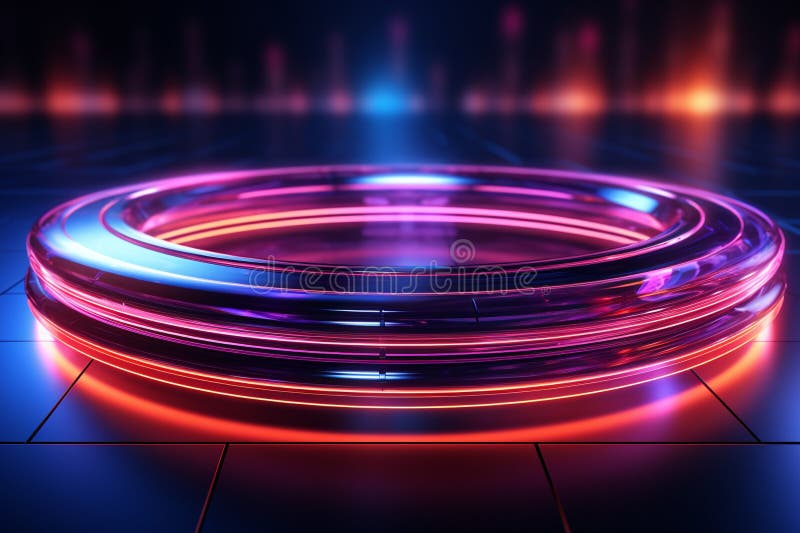 Shiny Technical Texture with Glowing Ring, Background Image with ...