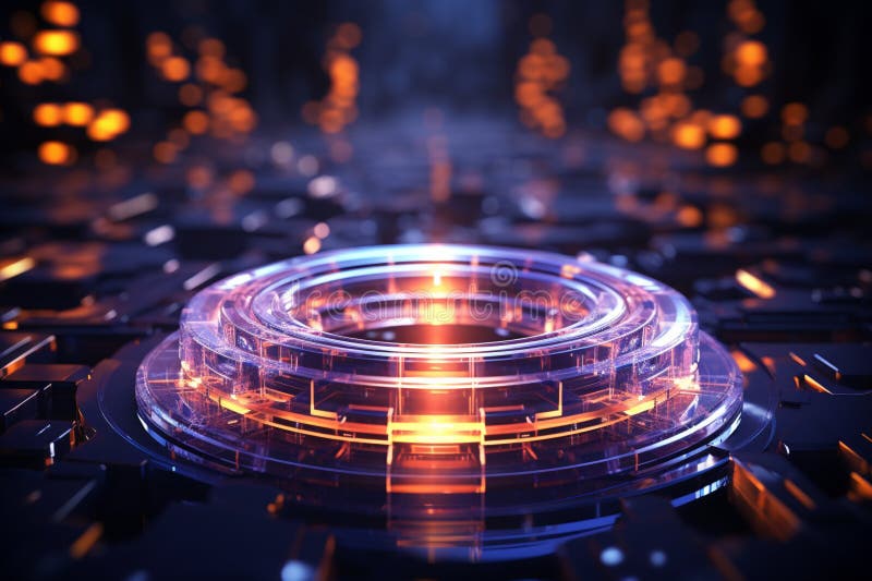 Glowing Ring on Moving Background Stripes. Motion. Bright Ring of Light ...