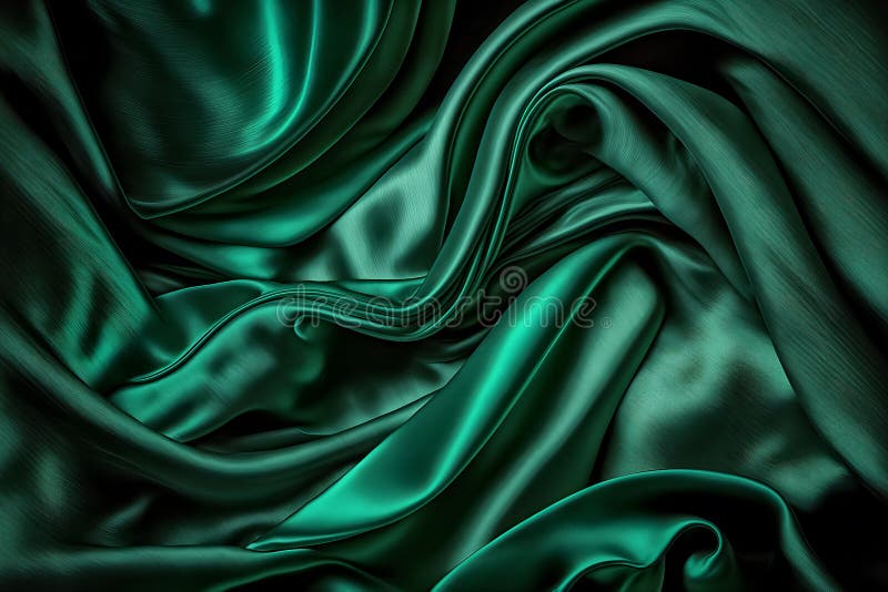 Shiny Texture of Green Silk Fabric, Beautiful Emerald Green Soft Silk ...