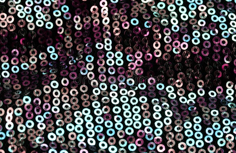 Round Sequins on a Dress Blue Evening. Details Stock Image - Image of ...