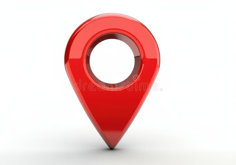 Red 3D Location Pin Icon with a Hole in the Center Stock Photo ...