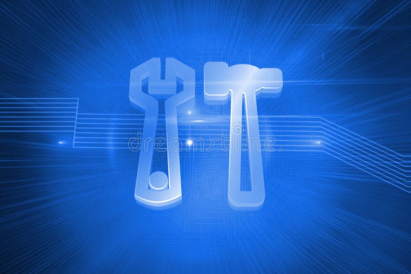 Shiny Tools on Blue Background Stock Illustration - Illustration of ...