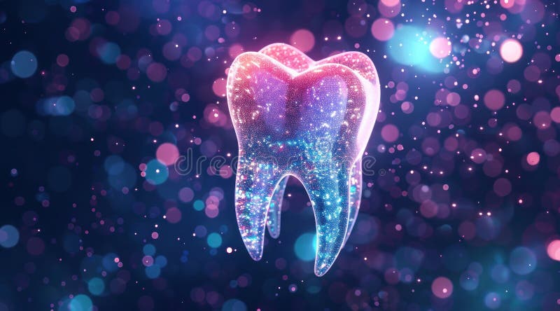 Shiny Tooth with Bokeh Background Stock Illustration - Illustration of ...