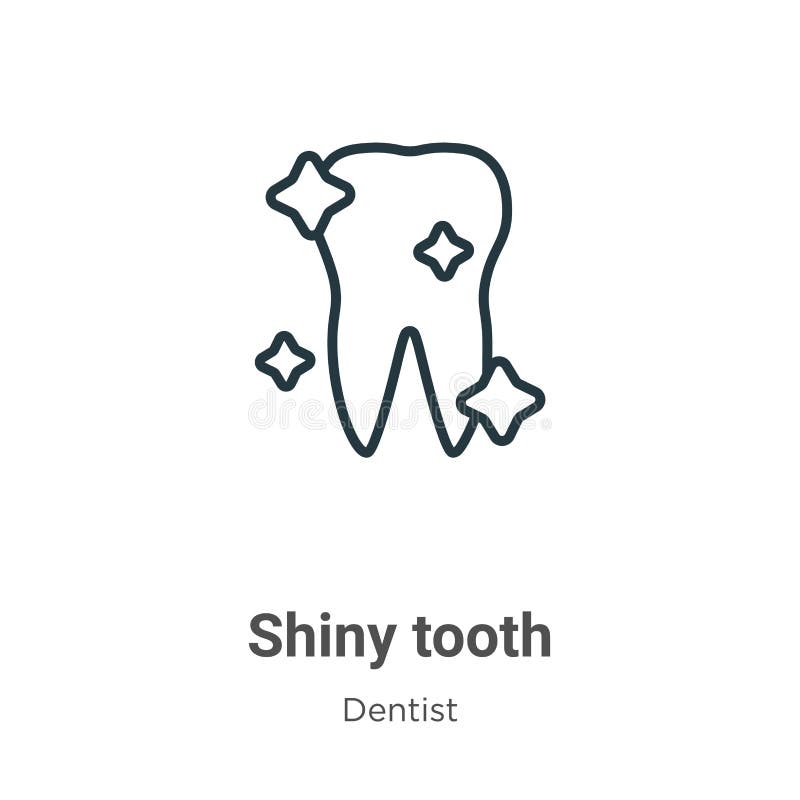 Shiny Tooth Outline Vector Icon. Thin Line Black Shiny Tooth Icon, Flat ...