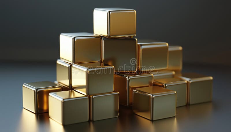 Shiny Towers of Cubes stock photo. Image of stacked - 356045280