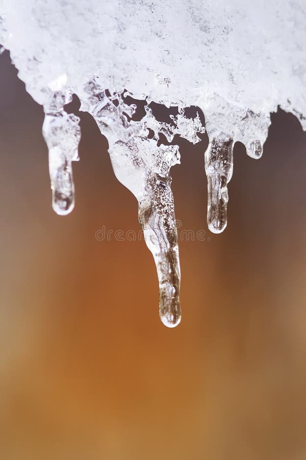 Clear Ice Icicles Hang on a Clear Day Stock Image - Image of natural ...