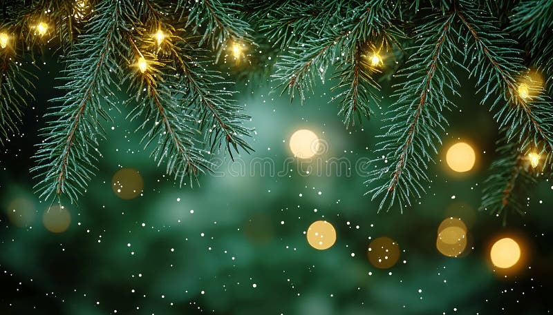 Shiny Tree Glowing in Dark Winter Night Backdrop Generated by AI Stock ...