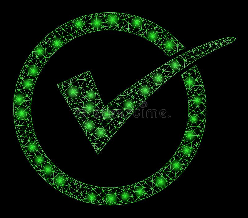 Shiny Triangulated Net Mesh Yes Tick Icon with Light Spots Stock Vector ... Shiny Triangulated Net Mesh Yes Tick Icon with Light Spots Stock Vector ...