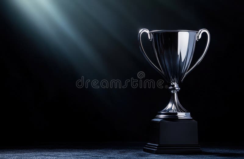 A Shiny Trophy is Displayed on a Table Under a Bright Spotlight Stock ...