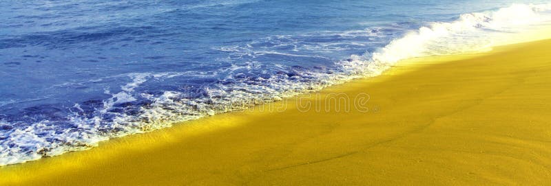 Shiny Tropic Sea Wave on Golden Beach Sand Stock Photo - Image of sand ...