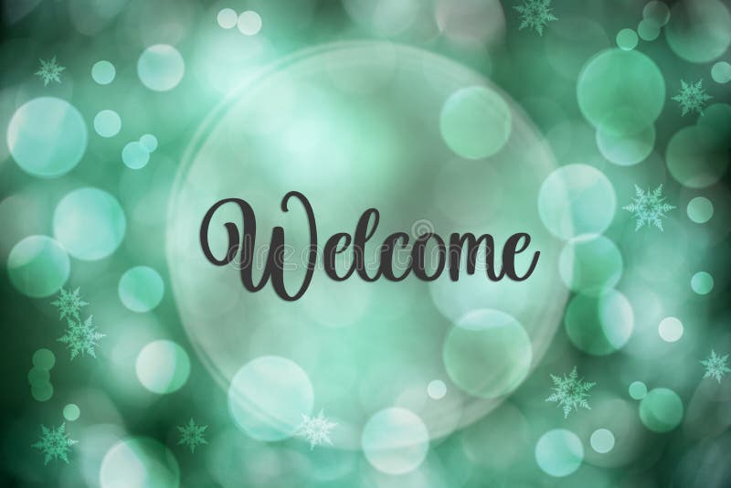 Shiny Turquoise Christmas Background with Text Welcome Stock Image ...