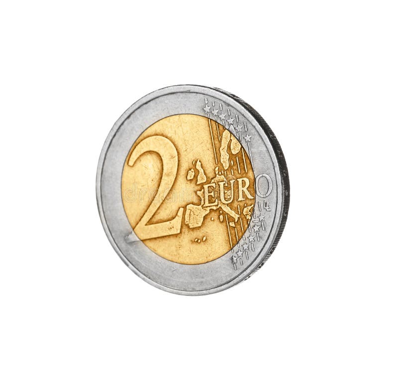 Shiny two euro coin stock image. Image of golden, cost - 142080275
