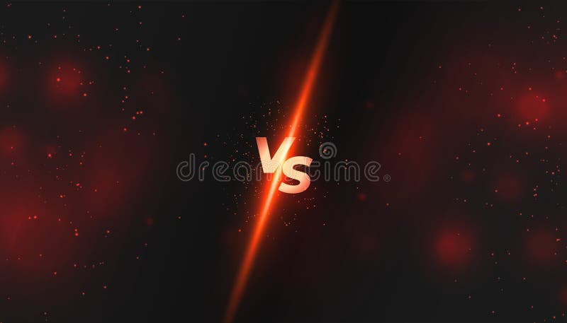 Shiny Versus Vs Screen Banner with Glowing Light Effect Stock Vector ...