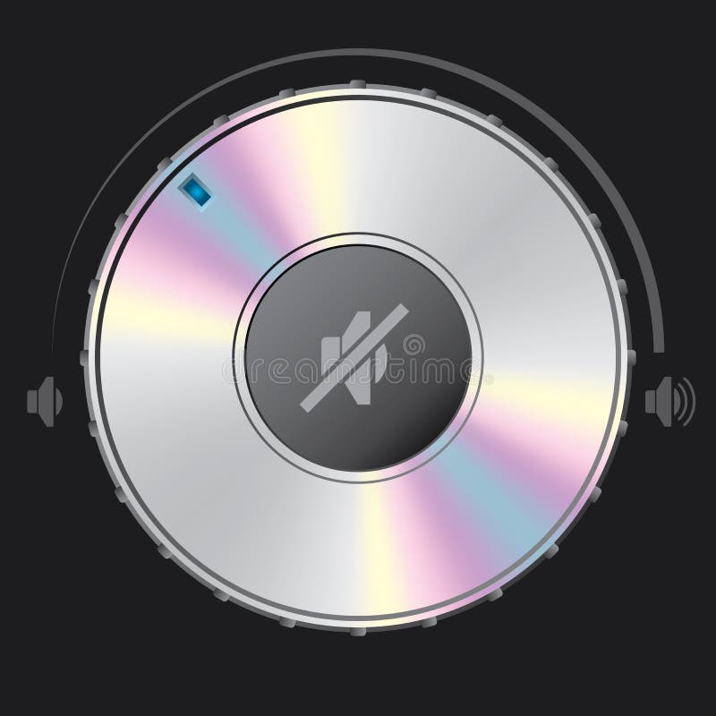 Shiny Volume Knob with Mute Button Stock Vector - Illustration of ...
