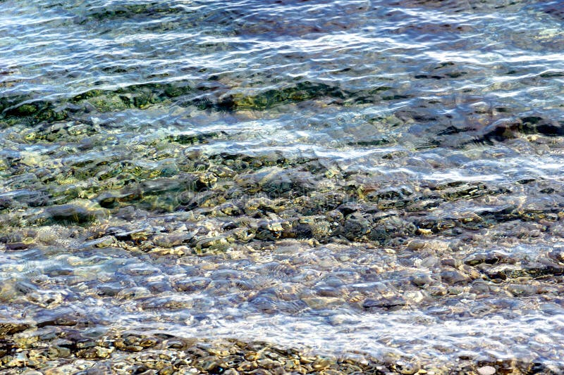 Shiny and Wavy Sea Surface with Light Reflection in Clear Transparent ...