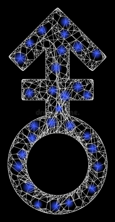 Bright Web Mesh Third Gender Symbol with Light Spots Stock Vector ...