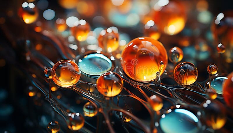Shiny Wet Bubble Reflects Vibrant Colors in a Transparent Glass ...