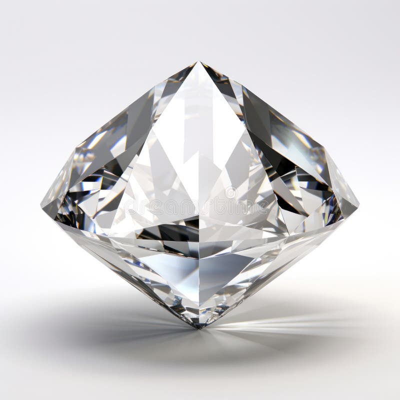 Shiny White Diamond on Brilliant Minimalistic Background AI Generated ...