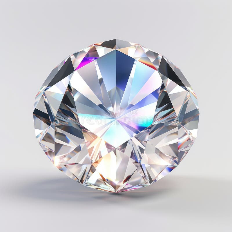 Shiny White Diamond on Brilliant Minimalistic Background AI Generated ...