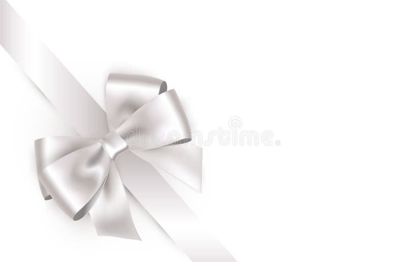 Shiny White Satin Ribbon on White Background. Stock Vector ...