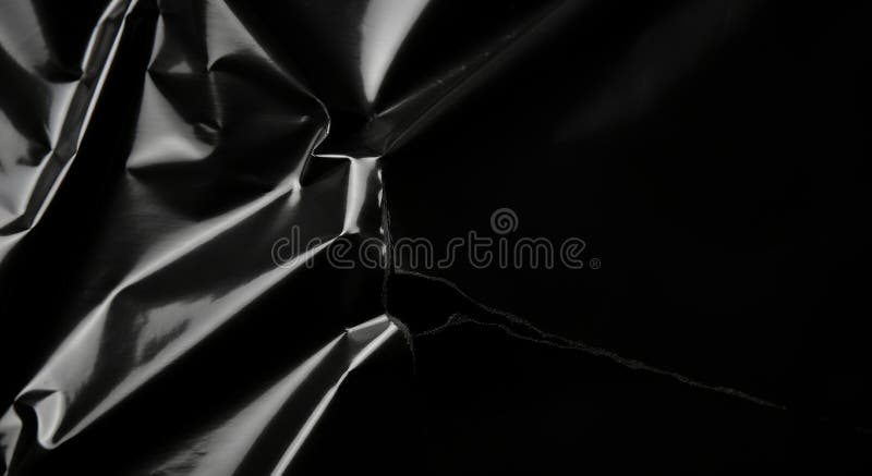 Shiny Wrinkled Black Plastic Texture with Light Reflection Stock Image ...