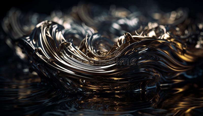 Shiny Yellow Drop on Smooth Blue Water Generated by AI Stock ...