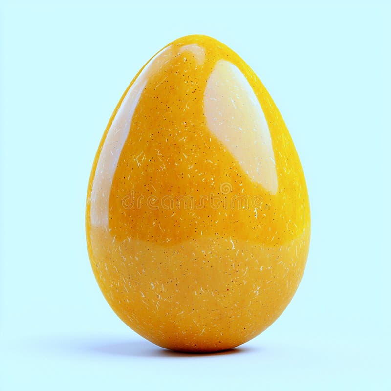 Yellow Easter Egg Bright Holiday Spring Festive Celebration Isolated on White Background Stock ...