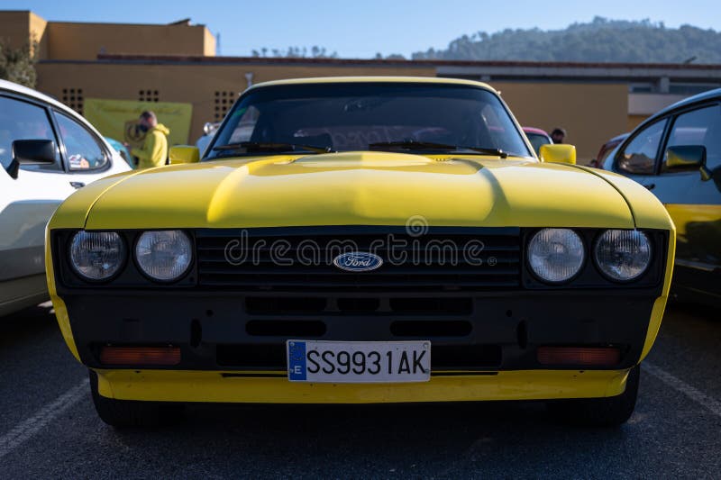 Shiny Yellow Ford Capri Parked Outside Editorial Stock Photo - Image of ...