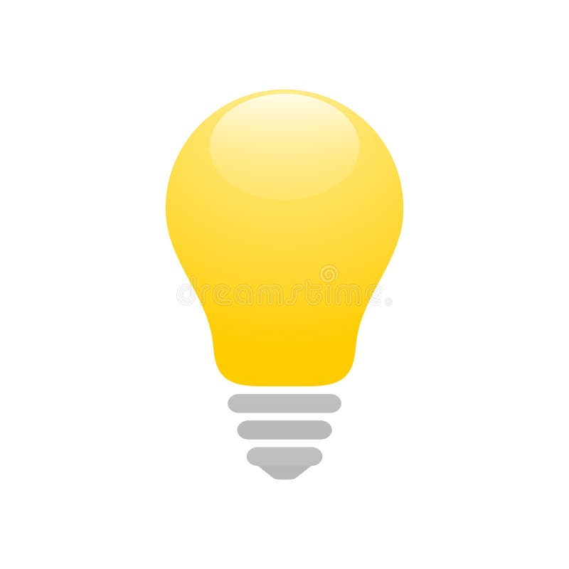 Modern Yellow Light Bulb Icon with Rays. Idea and Creativity Symbol ...