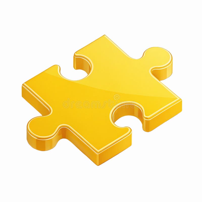 Yellow Puzzle Piece on White Puzzle Pieces Stock Illustration ...