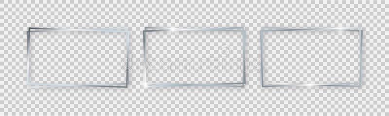 Rectangular Shiny Frames with Glowing Effects Stock Vector ...