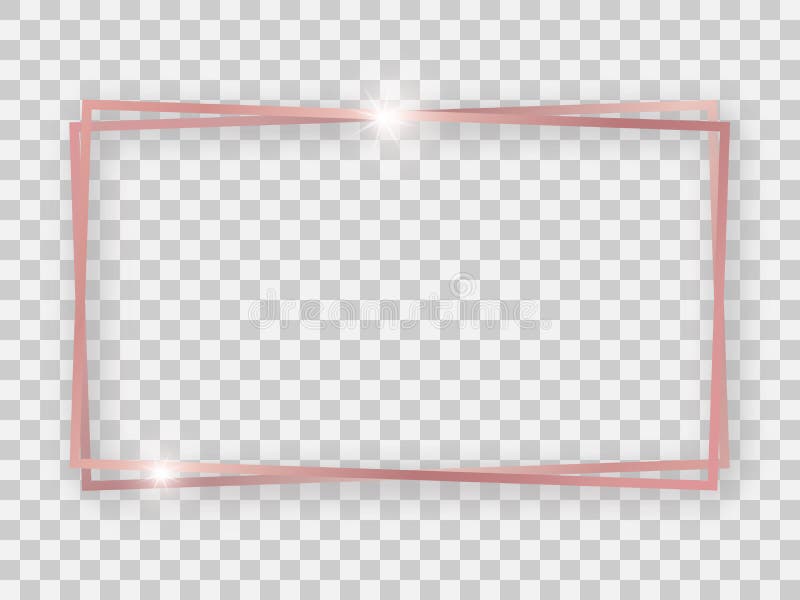 Double Rose Gold Shiny 16x9 Rectangular Frame Stock Vector ...