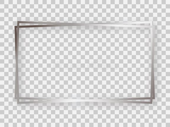 Double Silver Shiny 16x9 Rectangular Frame Stock Vector - Illustration ...