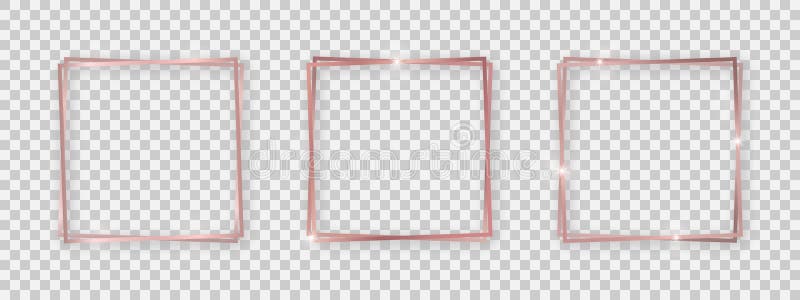 Square Shiny Frames with Glowing Effects Stock Vector - Illustration of ...