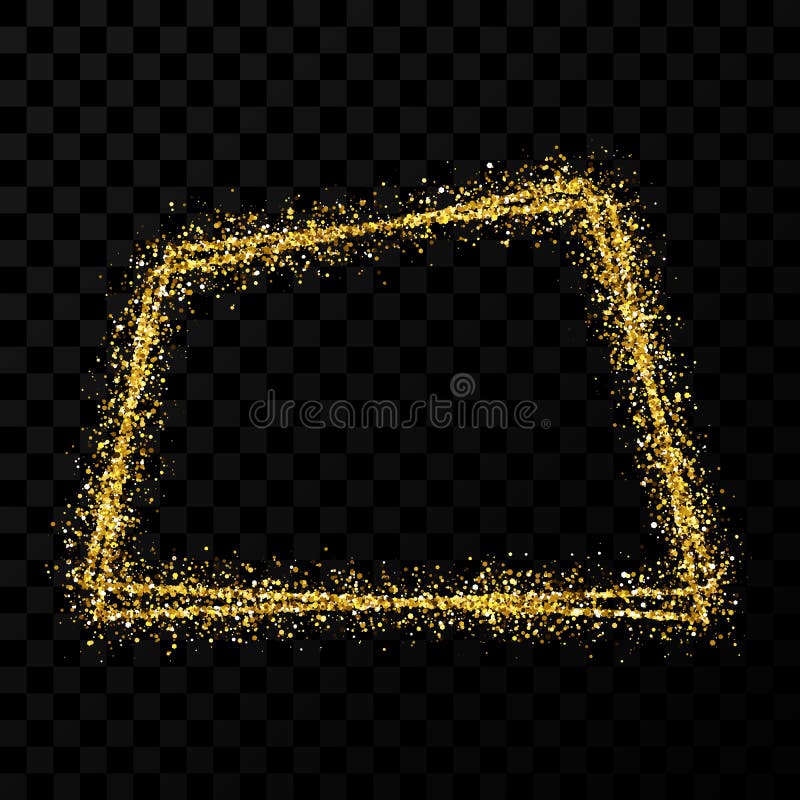 Gold Shiny Double Trapezoid Frame with Light Effects Stock Vector ...