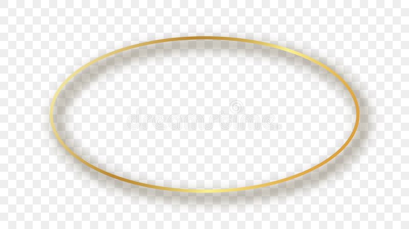 Gold Glowing Oval Shape Frame with Shadow Stock Vector - Illustration ...