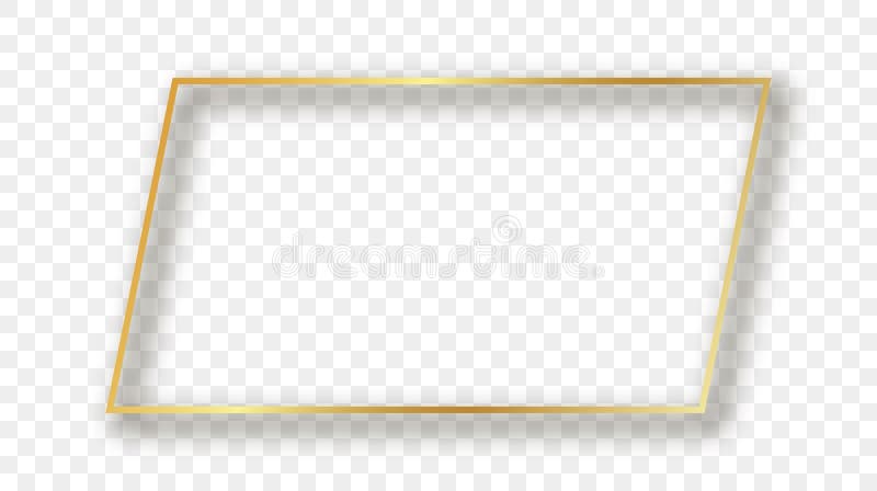 Gold Glowing Rectangular Shape Frame Stock Vector - Illustration of ...