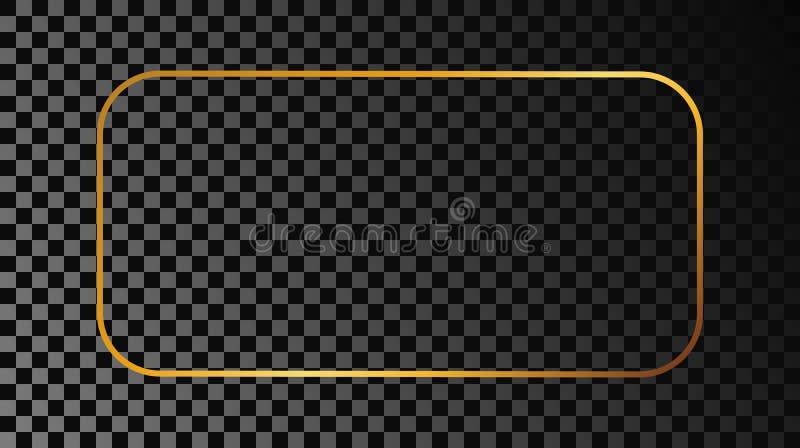 Gold Glowing Rounded Rectangular Frame Stock Vector - Illustration of ...