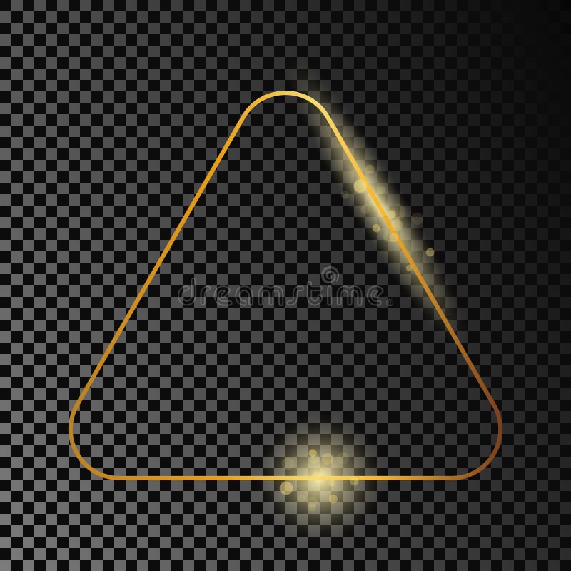 Gold Glowing Rounded Triangle Frame Stock Vector - Illustration of gold ...