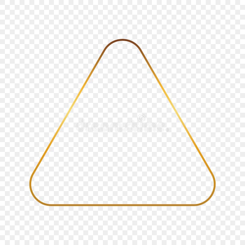 Gold Glowing Rounded Triangle Frame Stock Vector - Illustration of ...