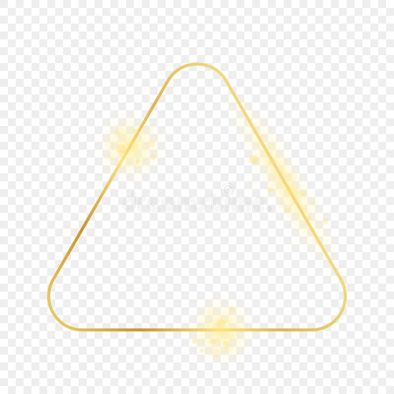 Gold Glowing Rounded Triangle Frame Stock Vector - Illustration of ...