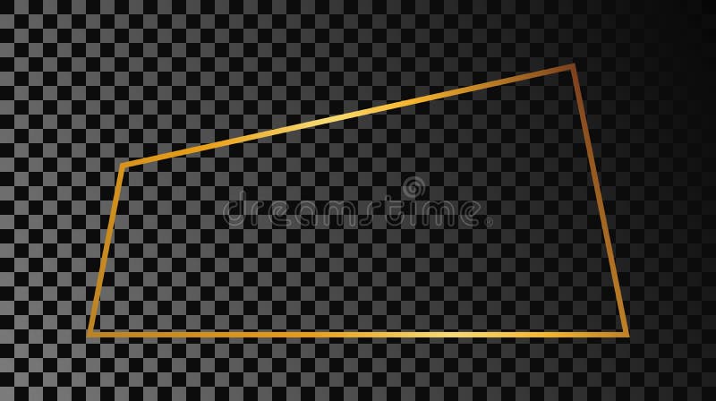 Gold Glowing Trapezoid Shape Frame Stock Vector - Illustration of shiny ...