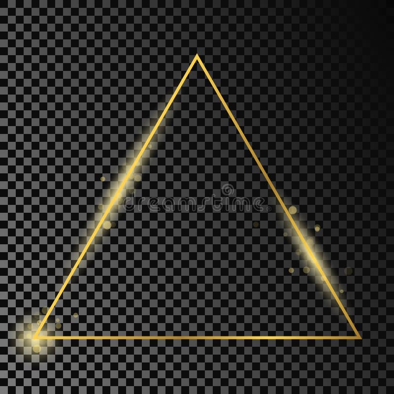 Gold Glowing Triangle Frame Stock Vector - Illustration of graphic ...