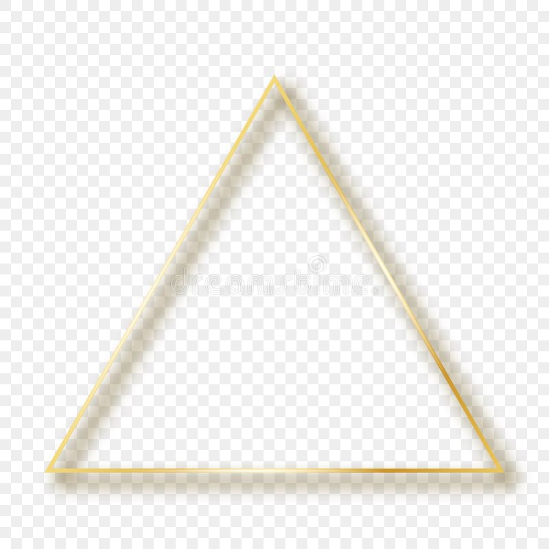 Gold Glowing Triangle Frame with Shadow Stock Vector - Illustration of ...
